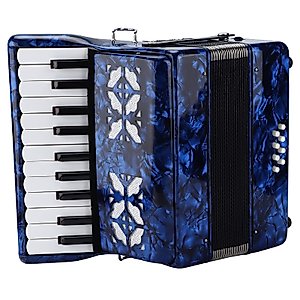 BTER Professional Accordion, 22 Keys 8 Bass Accordion Musical Instrument, Educational Kids Accordion Instrument with Adjustable Strap for Professionals, Beginners, Kids, Stage Performance