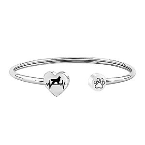 FUSTMW Dog Owner Bracelet Dachshund Boxer Golden Retriever Dog Lover Gifts Pitbull Boston Terrier Paw Print Bangle Jewelry (Golden Retriever Bracelet)
