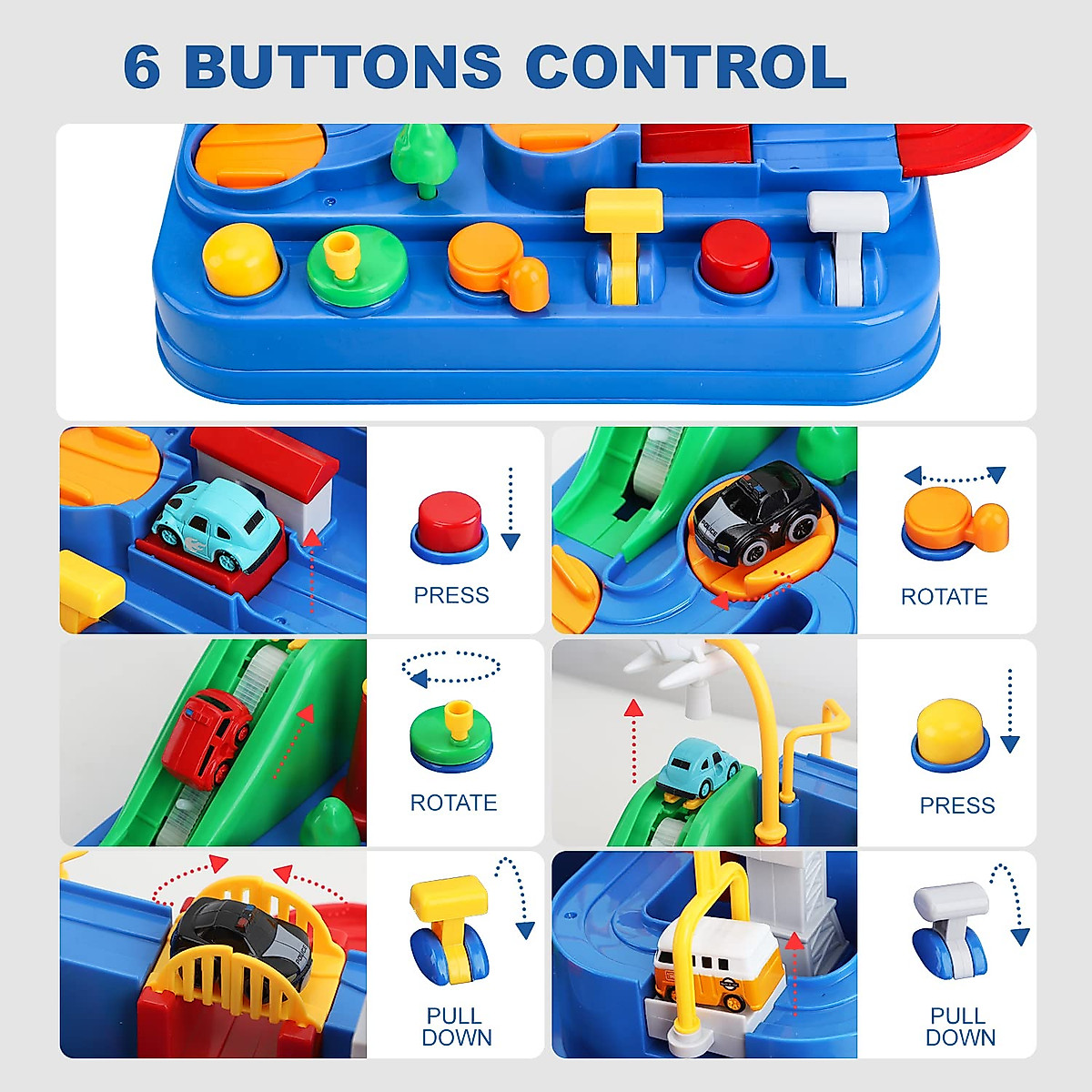 TOY Life Car Adventure Toys Race Track for Toddlers - Boy Toy & Race Tracks for Boys - Toddler Car Toys Preschool Educational Toy Cars for Kids 3 4 5 6 7 Year Old Car Track Gifts for Kids