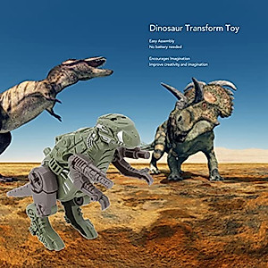 Transformed Dinosaur Robot, Improve Imagination Dinosaur Transformer Toy Safe 3 Shape Joint for Kids (Type B)
