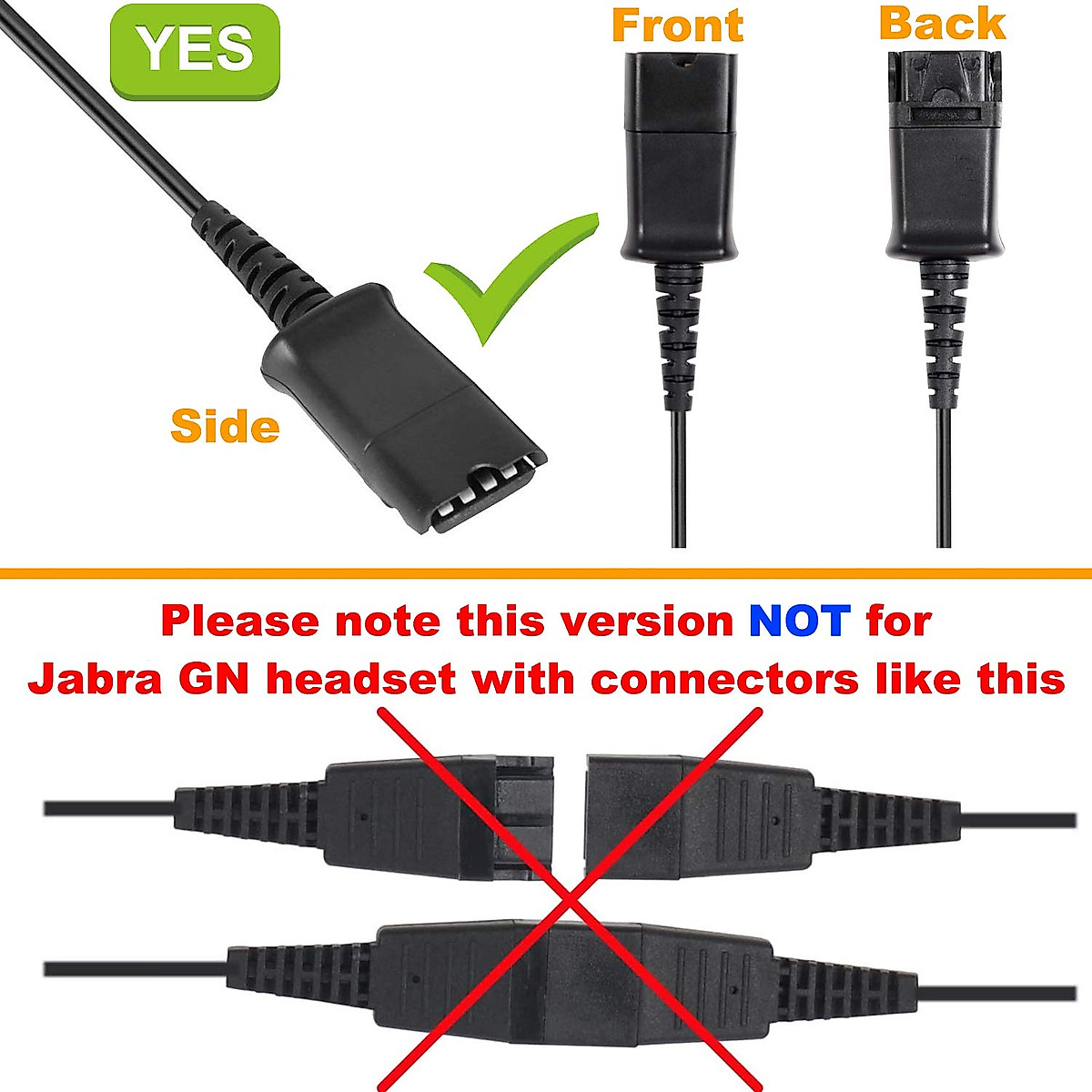 Quick Disconnect QD to 2.5mm Telephone Headset Adapter Cable Coiled Headset to Cisco Linksys SPA Polycom Grandstream Panasonic Zultys & Gigaset Office IP & Many Cordless Dect Phones