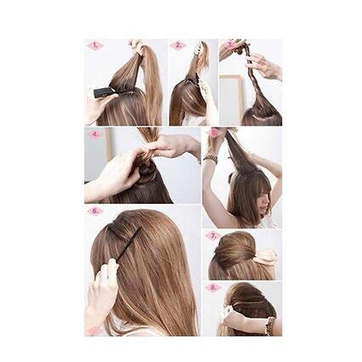 2Pcs Charming Bump It Up Volume Inserts Hair Comb Do Beehive Hair Stick Bun Maker Tool Hair Base Styling Accessories for Women Lady Girl (Beige)