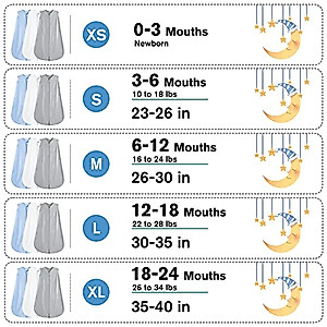 BSTOPPT 3 Pack Baby Sleep Sack 12-18 Months 100% Rayon Cotton Baby Sleeping Bag 2-Way Zipper Toddler Wearable Blankets Comfy Stretchy Thin Sleep Sacks
