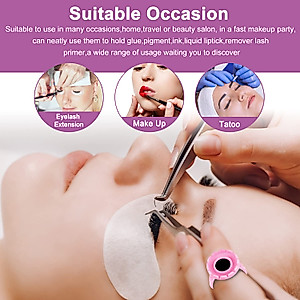 Glue Rings for Eyelash Extensions 100PCS Glue Rings MEKK Eyelash Extension Glue Rings Lash Extension Supplies Lash Glue Rings Disposable Lash Extension Supplies(Pink)