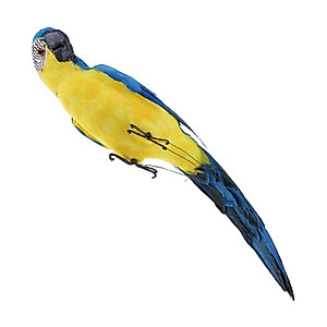 Homyl Fake Artificial Parrot Feathered Bird Budgie Garden Home Decoration - Blue