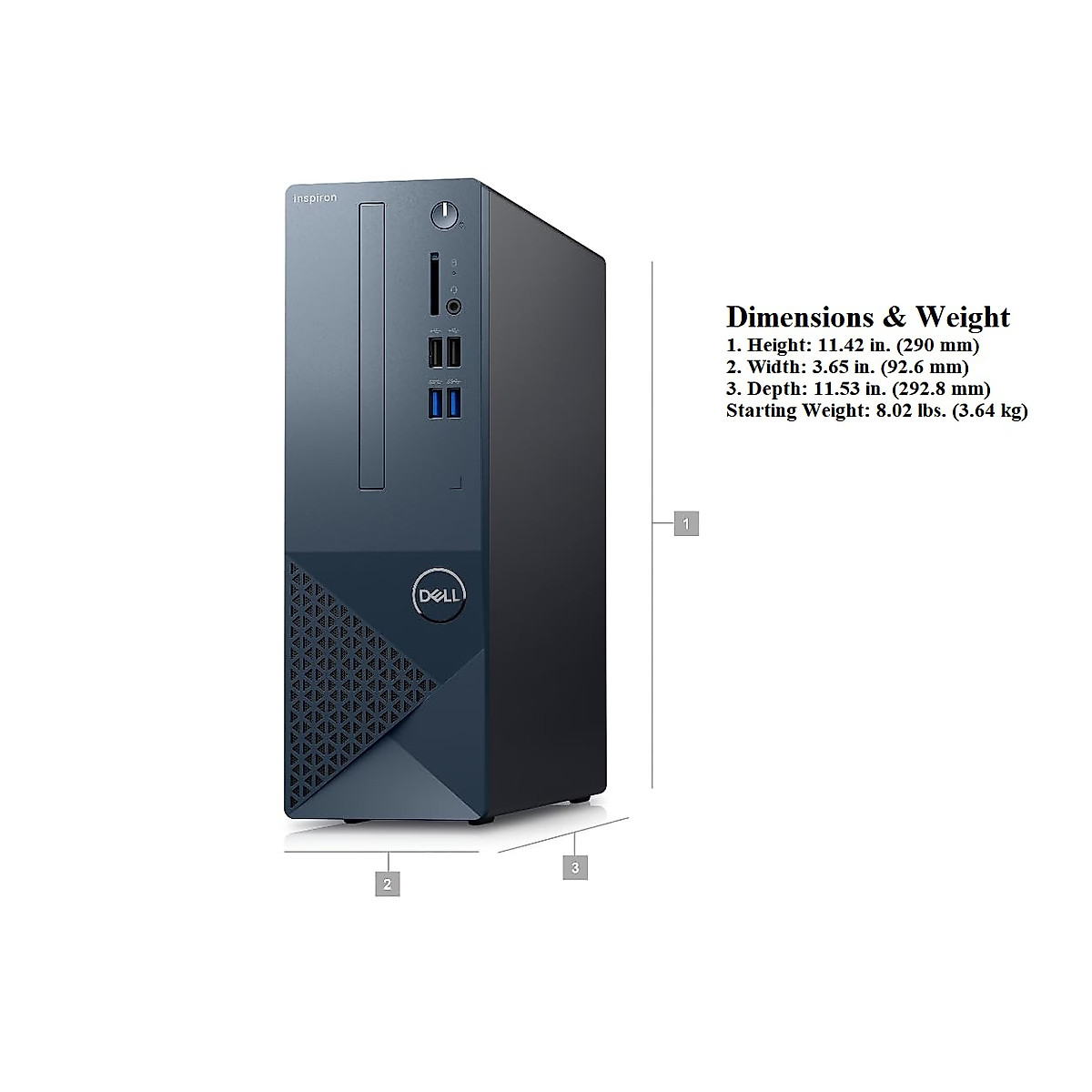 DELL 2023 Inspiron 3020S Small Desktop Computer, Intel Core i5-13400,Intel UHD 730 Graphics,Bluetooth,WiFi, Windows 11 Pro, Services Included (16GB RAM | 1TB SSD)
