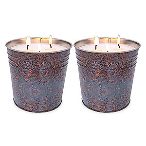 2 Packs Citronella Candle Outdoor Indoor, Large 3-Wick Bucket Candle for Summer, 17 Ounce Lemongrass Soy Wax Candle for Home Garden Patio Yard Balcony