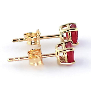 Galaxy Gold GG 14k Solid Gold Fiercely We Believed 1.3 ctw Ruby Earrings