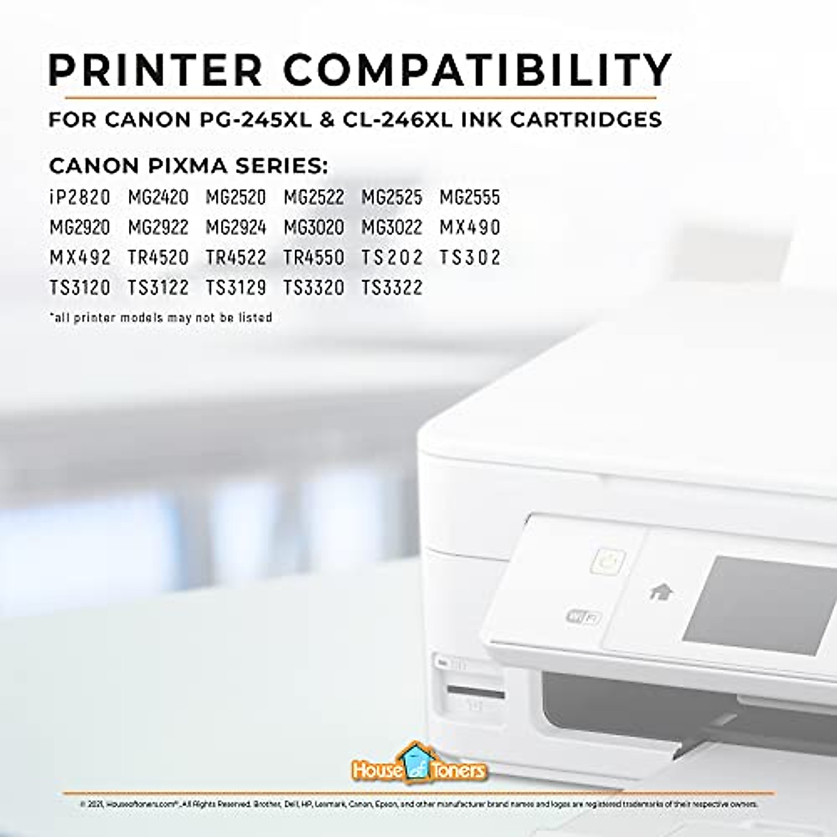 Houseoftoners Remanufactured Replacement for Canon Pg-245XL Black Ink Cartridge, High Yield 245xl Ink Cartridge for PIXMA Mg2520 Mg2522 Mg2525 Mg2920 Mx492 Tr4520 Ts202 Ts3122 IP2820-2 Pack (Black)