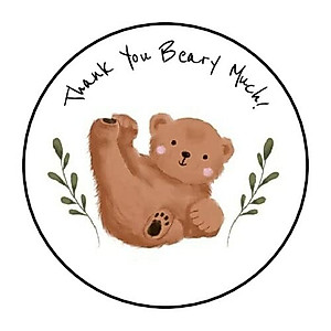30 pcs Thank You Bear Round​​​​​​​​​​​​​​​​​​​​​​​​​ Stickers Envelope Seals Labels Round Tags, Stamps Sticker for Gift Cards, Envelopes, Boxes for Holiday, Birthday, Christmas