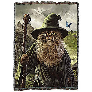 Pure Country Weavers Catdalf Blanket by Vincent HIE - Lord of The Rings Movie Parody - Cute Funny Gift Tapestry Throw Woven from Cotton - Made in The USA (72x54)