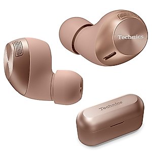 Technics HiFi True Wireless Multipoint Bluetooth Earbuds II, Active Noise Cancelling, 3 Device MultiPoint Connectivity, Impressive Call Quality, LDAC Compatible, EAH-AZ40M2-N (Rose Gold)