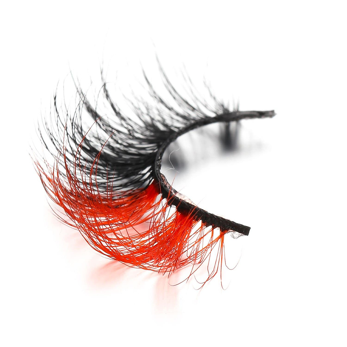 gootrades 2023 5 Pairs Colored False Eyelashes Pack, 3D Fluffy Faux Mink Color Eye Lashes Strip Wipsy Multicolored Two-Toned Fake Lashes for Daily Christmas Cosplay, Red/Pink/Blue/Green/Purple Lashes on the End