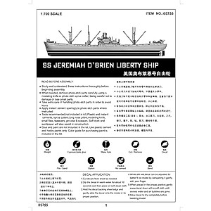 Trumpeter 1/700 USS SS Jeremiah O'Brien WWII Liberty Ship Model Kit