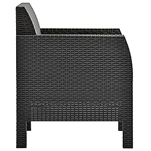 ZQQLVOO Patio Chairs with Cushions,Armchair,Dining Chairs,Leisure Chairs,Garden Chairs,for Swimming Pools,Decks,Gardens,Backyards,2 pcs PP Rattan Anthracite