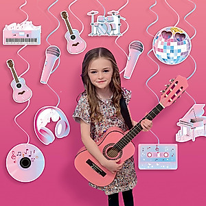 Popular Birthday Party Decorations Music Party Hanging Swirl Guitar Themed Party Decorations for Girls Birthday Fans Celebration Party Supplies