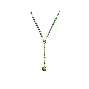 Light Green Saint Jude Rosary with Round Medal Rosario De San Judas Tadeo Con Medalla