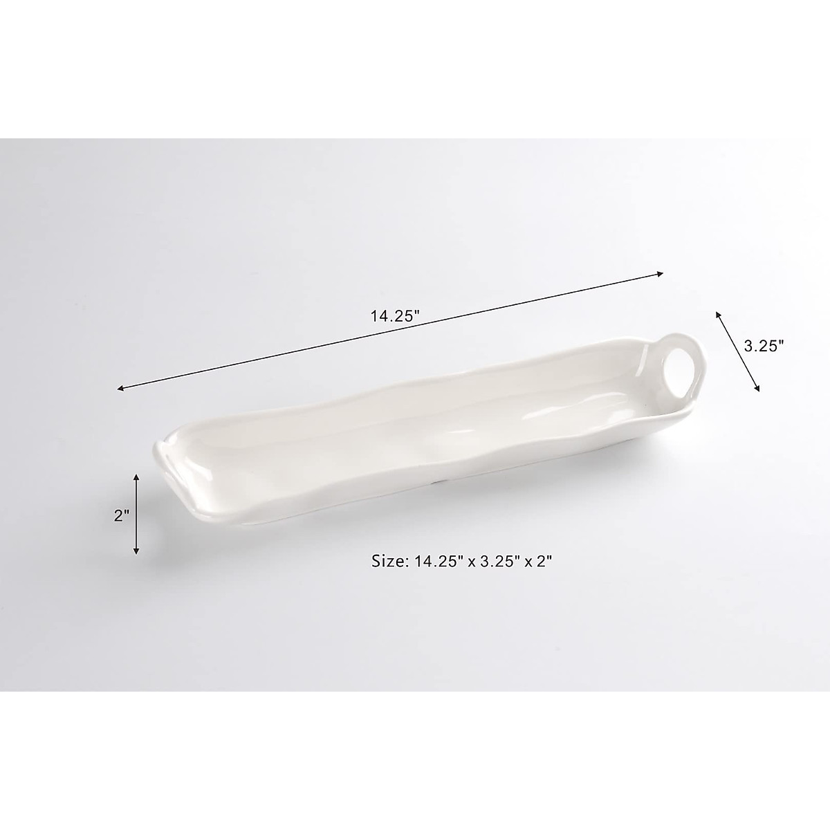 Pampa Bay Shatterproof Melamine Cracker Tray, 14.3 x 3.3 Inch, Food, Freezer, Dishwasher Safe, White