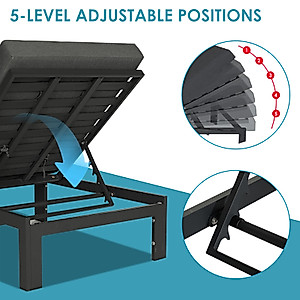 OUTPLATIO Aluminum Lounge Chair and Table for All-Aluminum Conversation Sets Outdoor Patio Furniture Sectional Set (2pcs, Grey)