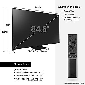 SAMSUNG 85-Inch Class Neo QLED 4K UHD QN90A Series Mini LED Quantum HDR 32x, Object Tracking Sound+, Ultra Viewing Angle, Smart TV with Alexa Built-In (QN85QN90AAFXZA, 2021 Model), Titan Black