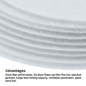 MECCANIXITY Universal Cloth Dryer Exhaust Filter, Cotton 227x33mm White for Clothes Dryer Filter Replacement Pack of 10