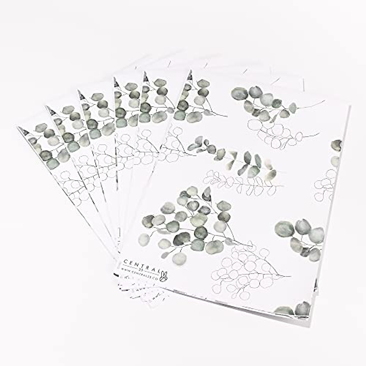 CENTRAL 23 Pretty Wrapping Paper (x6) Sheets - Gift Wrap for Her - For Men Women - Eucalyptus Plants - Green White - Recyclable