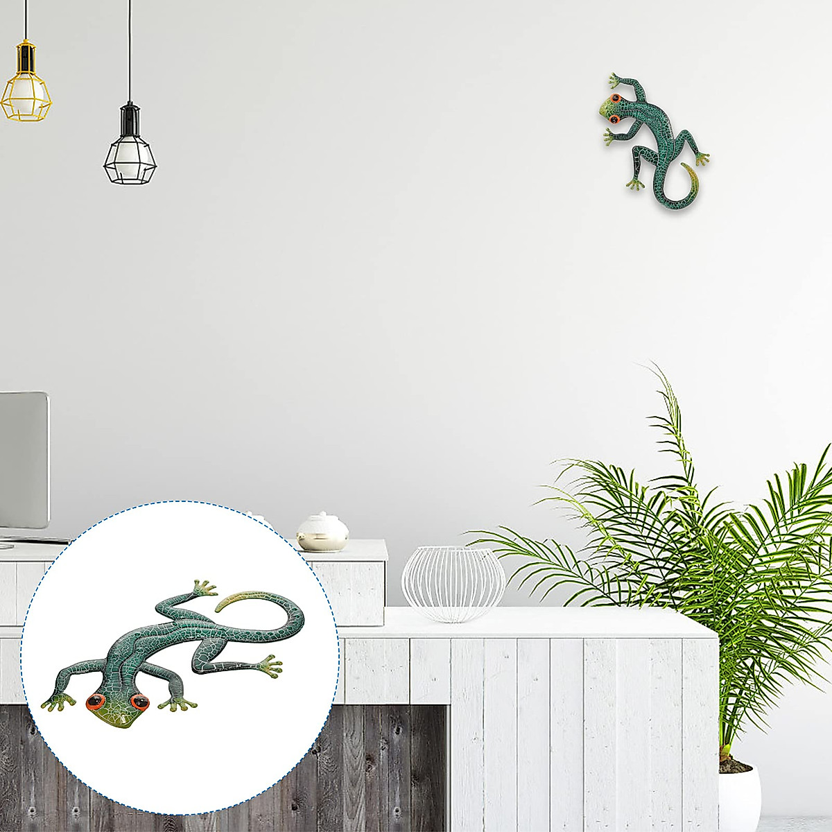 YARNOW Gecko Wall Decoration Garden Lizard Wall Art Metal Outdoor Wall Decor Gecko Sculpture for Home Office Garden Wall Decoration