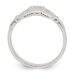 925 Sterling Silver Irish Heart Love Claddagh Celtic Ring Size 7