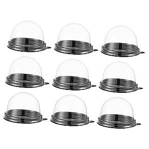 HEMOTON 100pcs Clear Gift Boxes Black Container Clear Cake Box Window Mini Muffin Holders Single Cupcake Containers Packing Box Plastic Boxes Tray Puffs Clamshell Single