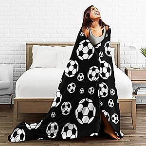 Ujalxwe Soccer Blanket,Soft Warm Lightweight Sofa Bed Throws Blanket All Season for Kids Adults Women Football Gift