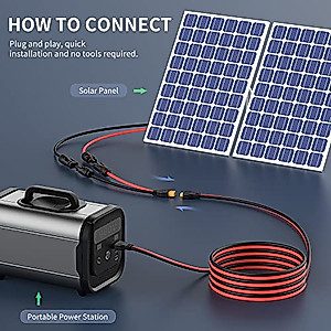 ELECTOP XT60 Extension Cable 10Ft, 10AWG XT60 Cable Wire XT60 Male to Female Adapter Connector Converter Plug for RC Battery Lipo Battery Pack Solar Generator Portable Power Station and Solar Panel