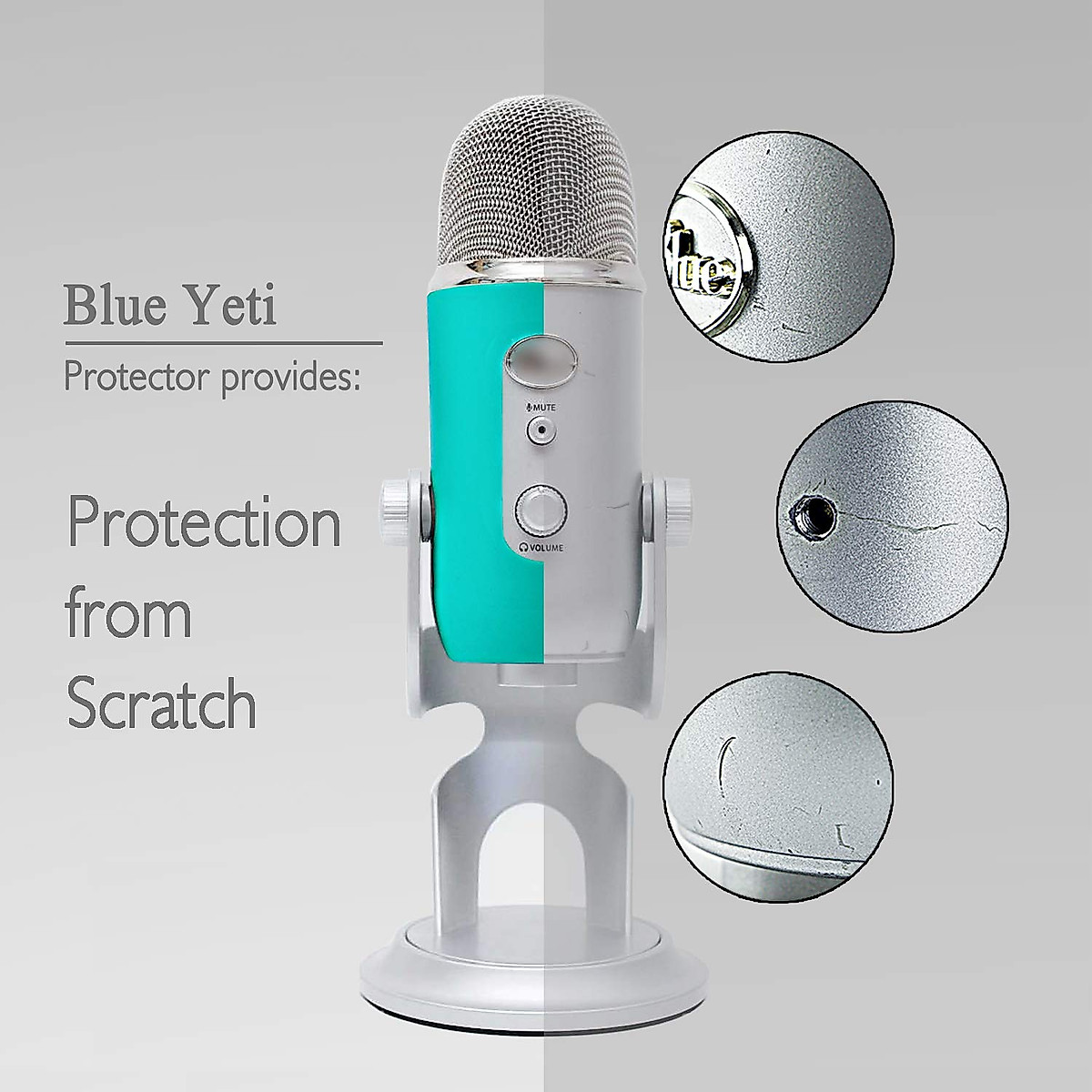 YOUSHARES Blue Yeti Protector - Full Protection Silicon Cover for Yeti & Yeti Pro Microphone (Jade Green)