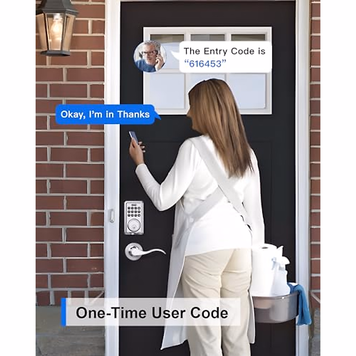 ApeStellar Keyless Entry Door Lock with 2 Lever Handles - Electronic Keypad Deadbolt - Front Door Lock Handle Sets - Auto Lock, Anti-Peeking Password, Easy Installation - Satin Nickel