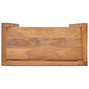 vidaXL Solid Teak Wood Shelving Unit 23.6"x11.8"x47.2" – Adjustable Shelves - Colonial Style - Indoor Storage - Ideal for Home & Office Use - Brown'