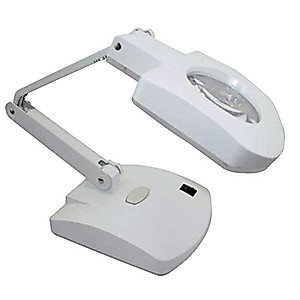 SFMZCM Esktop Magnifier Lamp with Light |Adjustable Arm Magnifier Lamp Light Magnifying Glass Lens Diopter Folding Magnifier