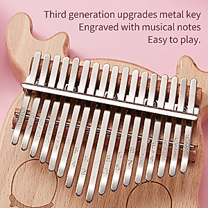 Byla Kalimba 17 Keys Solid Wood Mahogany Portable Thumb piano Finger piano Cartoons Cute Mbira Calimba Marimba Musical Instruments Adults,Child and Beginners