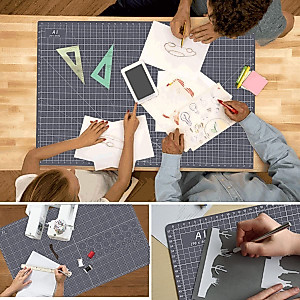 Headley Tools 24 x 36 Inch Large Self Healing Cutting Mat, Durable A1 Double Sided 5-Layer Craft Cutting Board for Fabric, Quilting, Sewing, Hobby, Scrapbooking, Arts and Crafts Project, Dark Gray