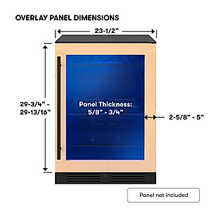 Zephyr Presrv Series 24 Inch Stainless Steel Freestanding or Built In Beverage Center 7 bottles, 108 12 oz cans (Door handle sold separately, and wood panel not included.)
