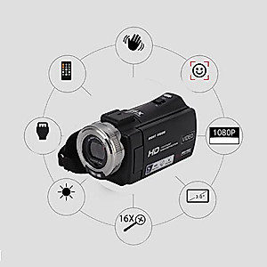 Estink HD Digital Video Camera, 30MP Digital Camera with 3.0 Inch Screen, 16X Digital Zoom,1080P Full HD Video, Wireless Control, Infrared Night Vision Function, Maximum Support 128GB Memory Card(US)