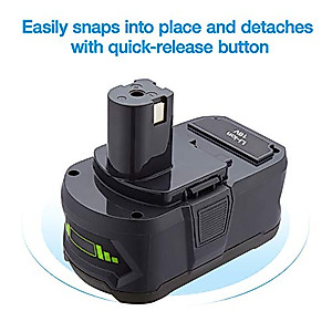 Powerextra 6.0Ah 18V Battery Compatible with Ryobi 18 Volt ONE+ P102 P103 P104 P105 P107 P109 P122 Cordless Power Tools 2 Pack