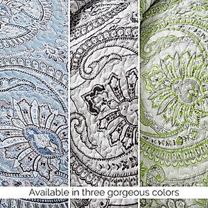 Southshore Fine Living, Inc. Oversized Bedding Quilt Set Lightweight, Summer Farmhouse Coverlet Bedspread 2-Piece with One Matching sham (68 in Wide x 98 in Long), Aqua, Twin/Twin XL