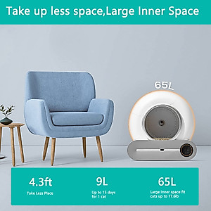 Cat Automatic Smart Self-Cleaning Cat Litter Box,Cat Litter Cleaning Robot with 65L+9L Large Capacity, App Control Smart for Multiple Cats