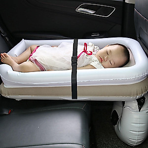 DISPRA Toddler Airplane Bed, Inflatable Toddler Airplane Bed for Toddler, Portable Baby Bed for Cars, Foldable Blow Up Mattress for Airplane, Car, Train, Traveling Bed st