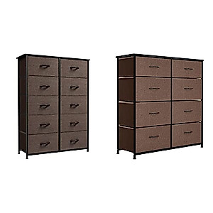 YITAHOME 10 Drawers-Fabric Storage Tower, Organizer Unit for Bedroom (Charcoal) Dresser, Coffee & Storage Dresser, Coffee