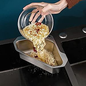 DOITOOL Stainless Steel Corner Sink Strainer Punch- Free Kitchen Sink Caddy Hanging Drain Rack Sponge Holder for Scrubbers Soap Bar Bathroom