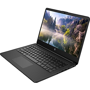 HP Premium 14-inch HD Thin and Light Laptop, Intel Dual-Core Processor, 32GB RAM, 128GB Storage(64GB eMMC+64GB Card), Webcam, Bluetooth, HDMI, Wi-Fi, Win11 + 1 Year Microsoft 365, Jet Black, W/GaLiMu