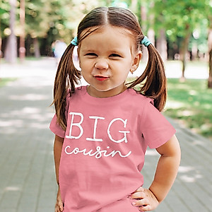 Big Cousin T-Shirts for Toddler and Youth Fun Family Outfits White on Mauve Shirt Youth Small