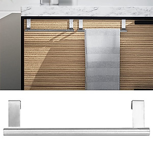 2PCS Metal Towel Bar Kitchen Cabinet Towel Rack Hang on Inside or Outside of Doors Kitchen Cabinet Towel Holder for Hand Towels Dish Towels Tea Towels(23cm)