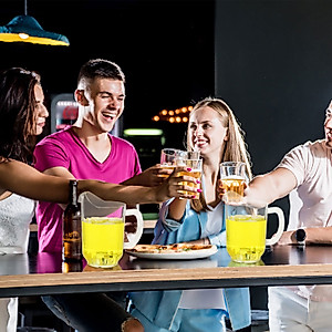 Tessco 6 Pcs Plastic Pitchers 60 Ounce Clear Restaurant Jug Large Water Pitcher Carafe Serve Milk Tea Juice Drink for Parties Container Dispenser Beer Jar