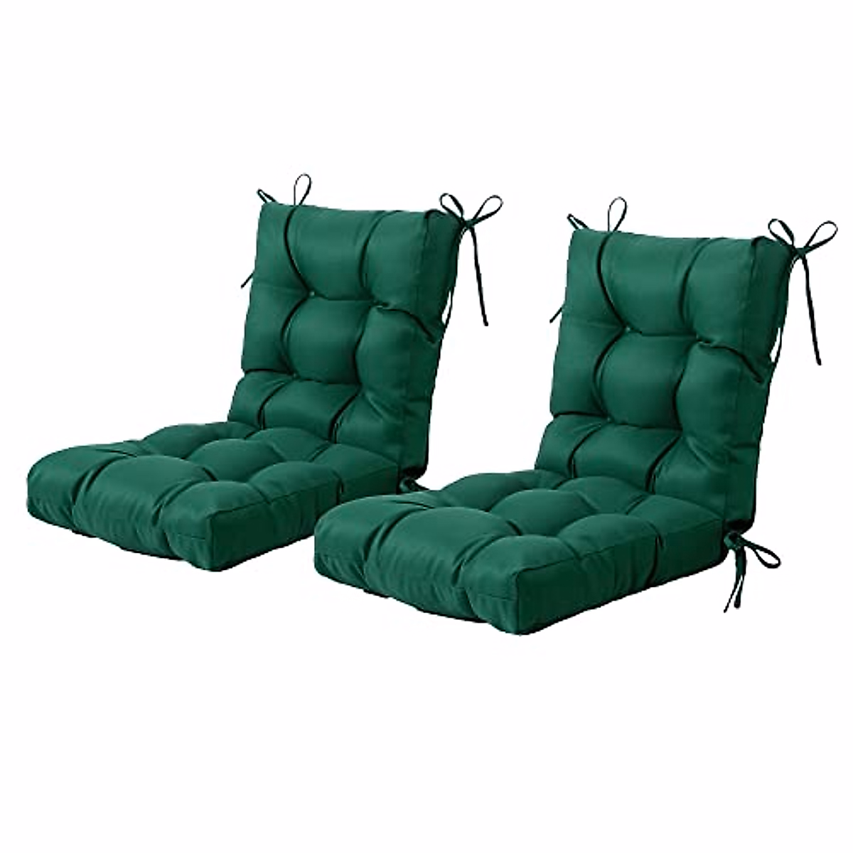 ARTPLAN Seat/Back Outdoor Chair Cushion,Patio Chair Cushion with Tie,Tufted Patio Cushion Replacement,Set of 2,20X20X4 (2 Pack)